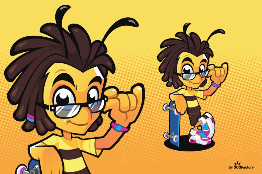 Bee Mascot Logo Template » SOSFactory